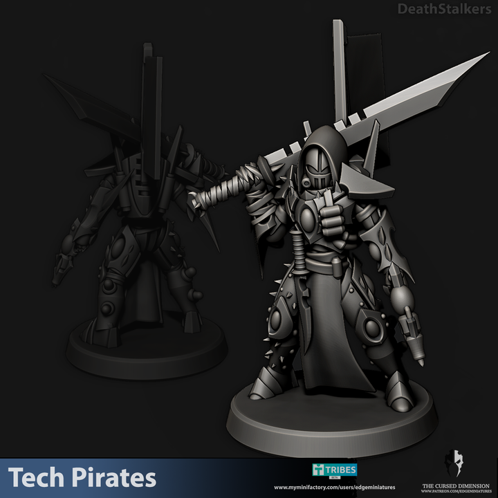 3D Printable DeathStalkers - Tech Pirates - 28mm by Edge Miniatures