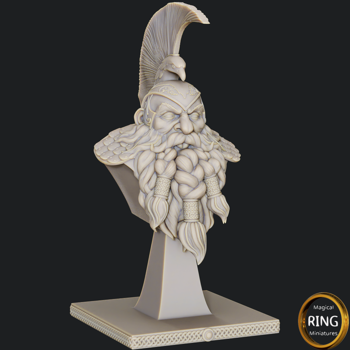 3D Printable Dwarf bust by MagicalRingMiniatures