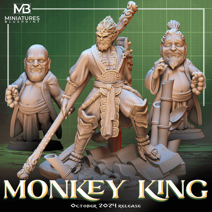 3D Printable Monkey King - PACK by Miniatures Blueprint