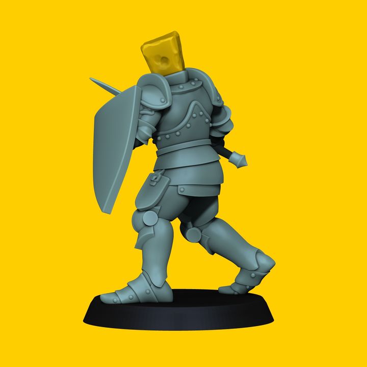 3D Printable Yellow Cube Knight by finsterfey