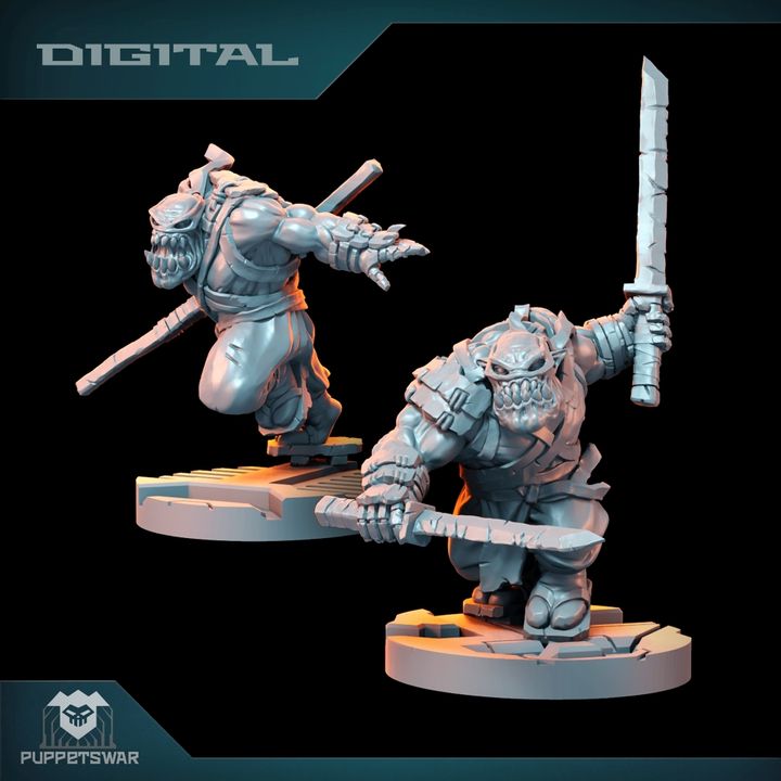3D Printable Orc Ninja Family by Puppetswar Miniatures