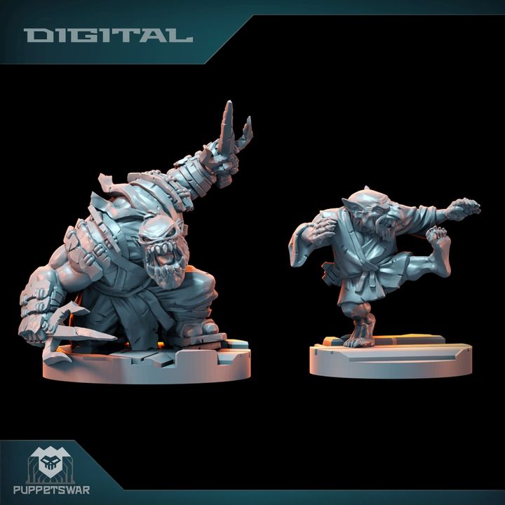 3D Printable Orc Ninja Family by Puppetswar Miniatures