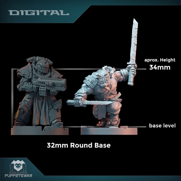 3D Printable Orc Ninja Family by Puppetswar Miniatures