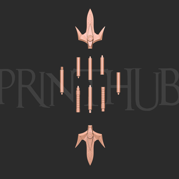 3D Printable MMPR - Blue Ranger Power lance 3d print model by Printhub