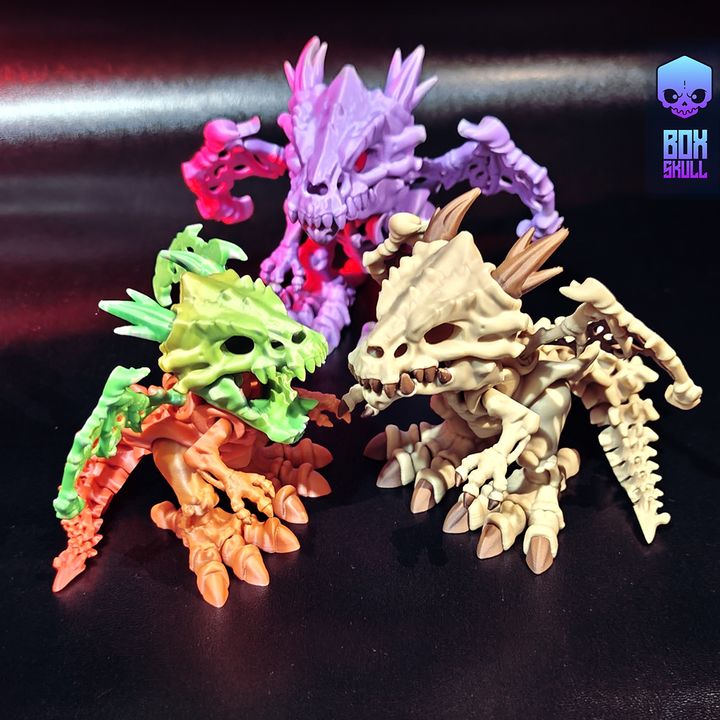 3D Printable SKELETON DRAGON - FLEXI - ARTICULATED by BOXSKULL