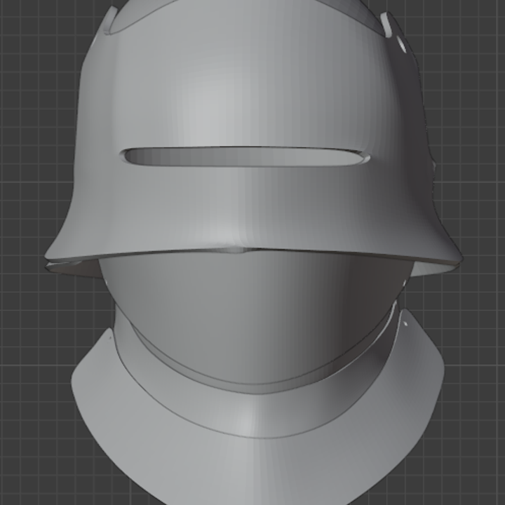 3D Printable German Sallet Helmet with Bevor Improved by Brian