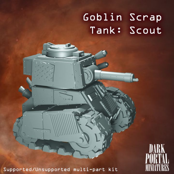 3D Printable Goblin Scrap Tank: Scout by Dark Portal Miniatures