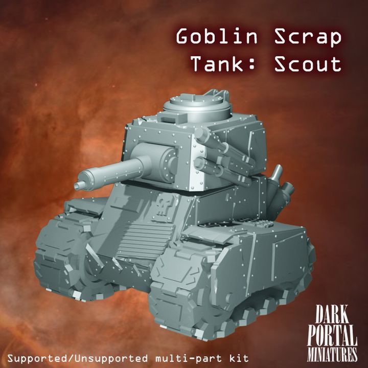 3D Printable Goblin Scrap Tank: Scout by Dark Portal Miniatures