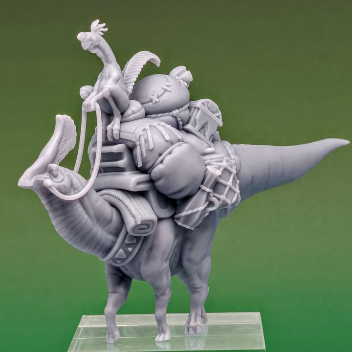 3D Printable Dinosaur Folk Tamer and Mount - Jorak, Dinovian Beast ...