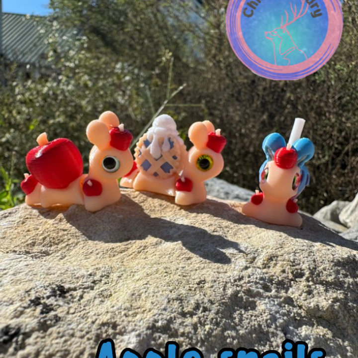3D Printable Apple Snail Flexis by ChibiBestiary