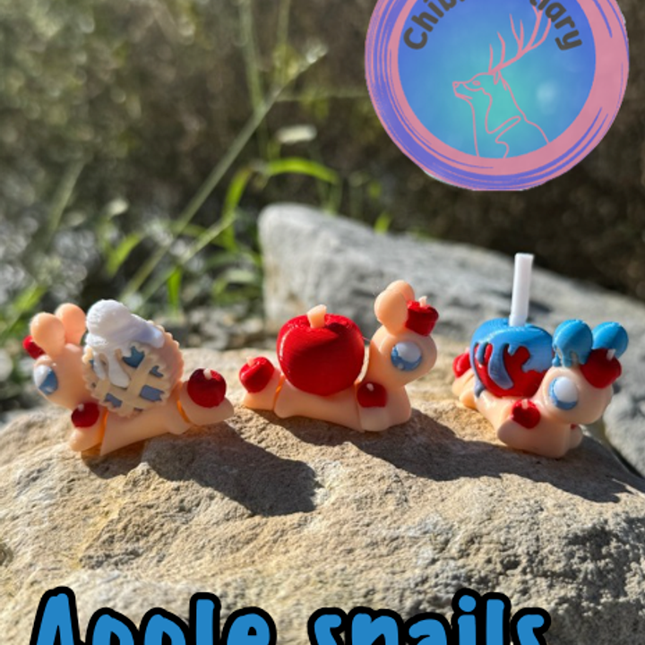 3D Printable Apple Snail Flexis by ChibiBestiary