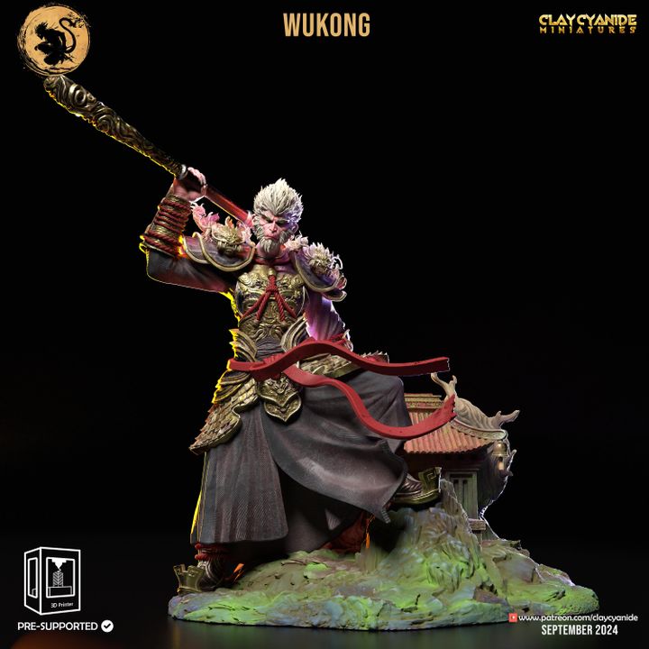 3D Printable Wukong Part 1 Bundle by Clay Cyanide Miniatures