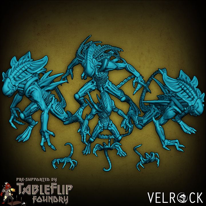 3D Printable Xeno Swarm 2 (PRESUPPORTED) by Velrock Art Miniatures