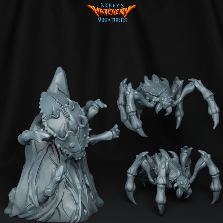 3D Printable Small Spiders, 32mm scale by Nickey's Hatchery