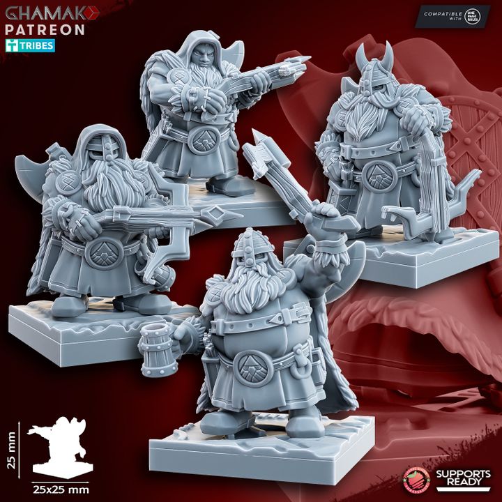 3D Printable Dwarf Rangers with crossbows by Ghamak