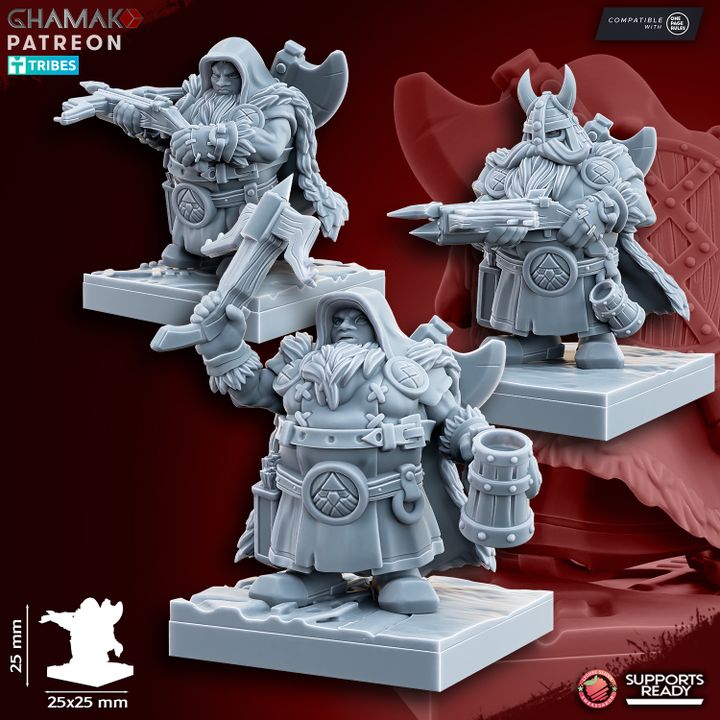 3D Printable Dwarf Rangers with crossbows by Ghamak