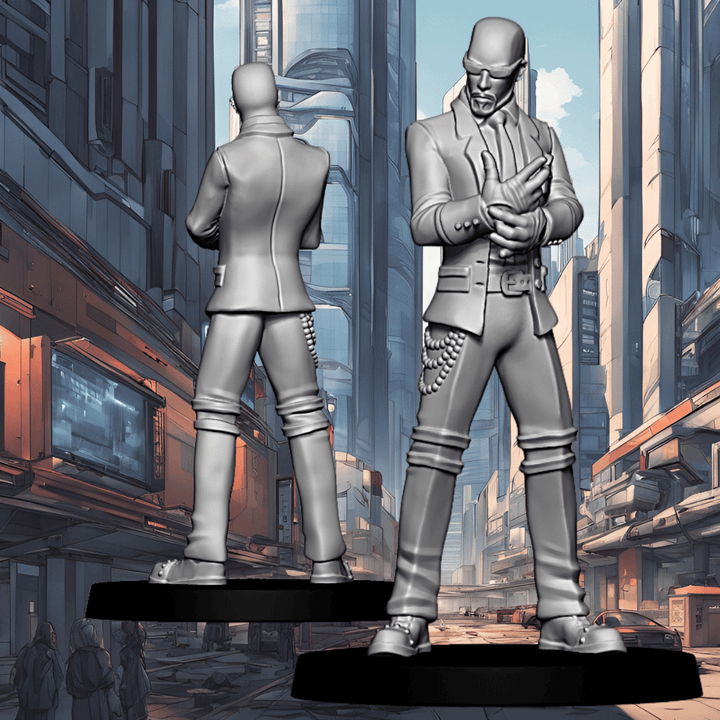 3D Printable Corporate Mafia - The Terks (40mm scale JRPG Miniatures ...