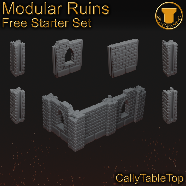 3D Printable Modular Ancient Ruins - Starter Set by Cally Tabletop