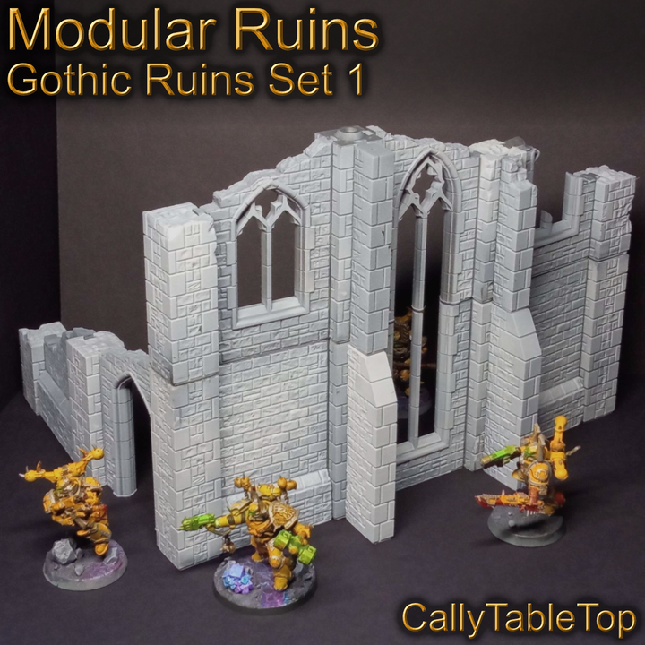 3D Printable Modular Gothic Ruins - Full Set 1 - Tabletop Terrain by ...
