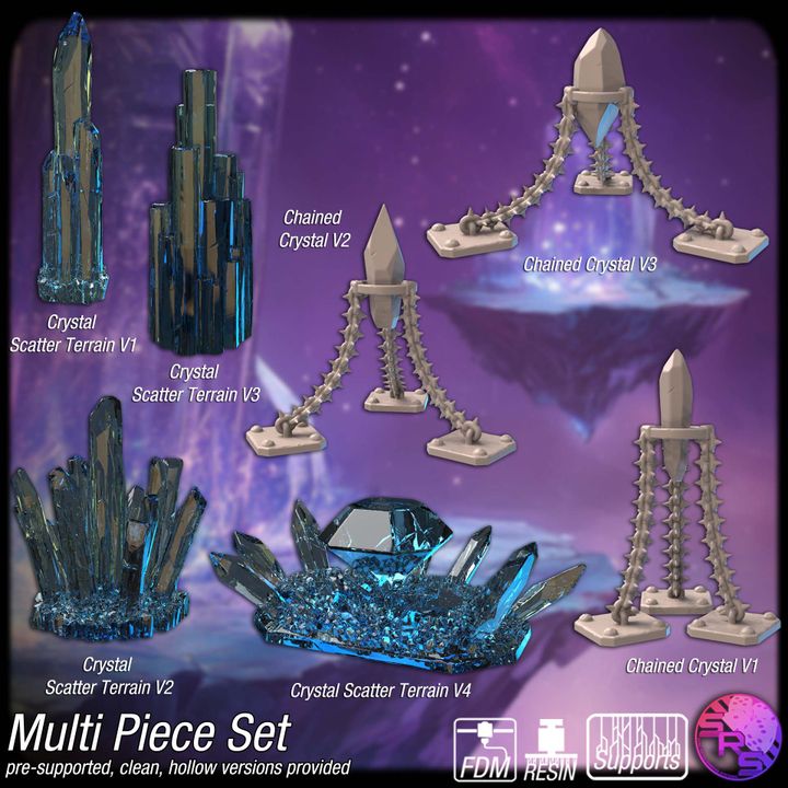 3D Printable Crystal Islands Terrain Set by SRS Studios