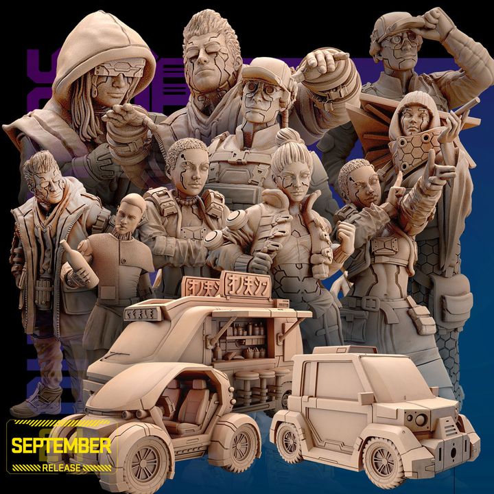 3D Printable Cyberpunk models BUNDLE - Onlookers - (September24 release ...