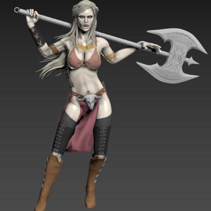 3D Printable Varya - The Barbarian Princess - Pre-supported STL - 205mm & 75mm & 32mm (SFW ...