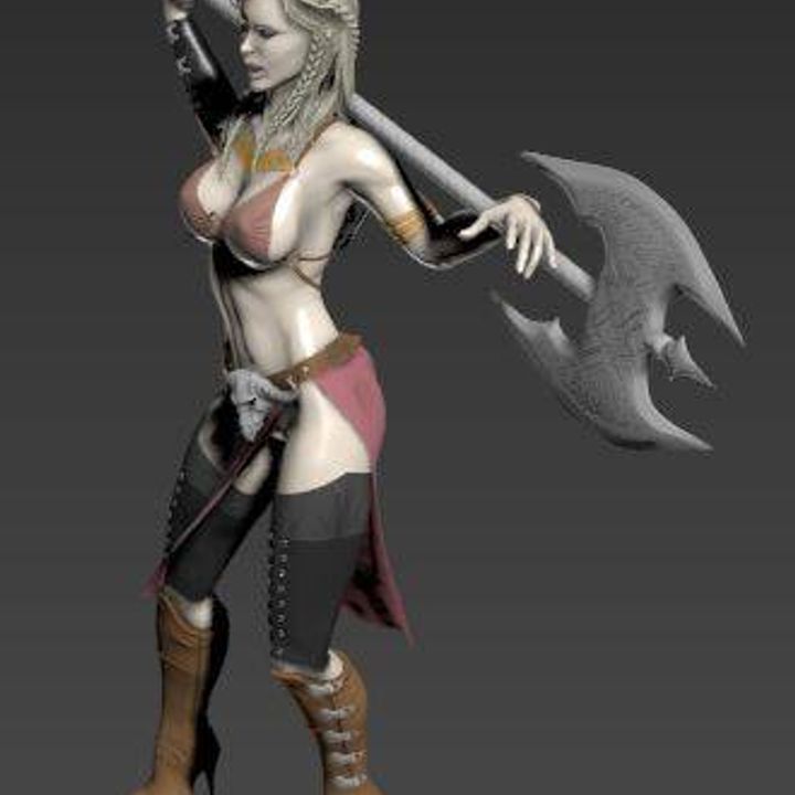 3D Printable Varya - The Barbarian Princess - Pre-supported STL - 205mm & 75mm & 32mm (SFW ...