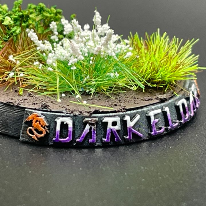 3D Printable Dark Elf Raider Name Plate Builder by Tagmybase.com