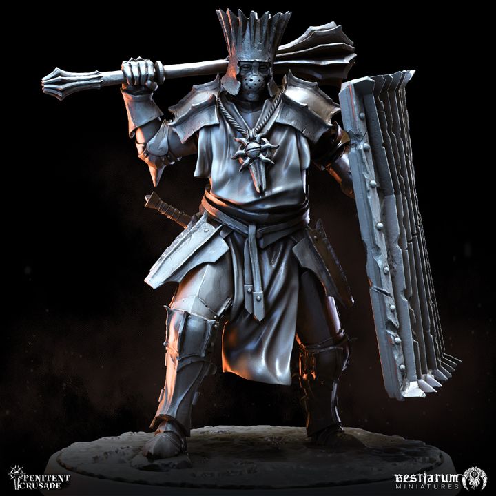 3D Printable Penitent Bulwark - Promo Mini by Bestiarum Miniatures