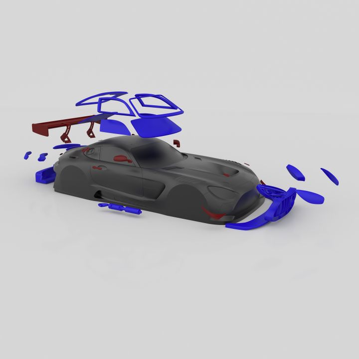 3D Printable Mold-Vacuum AMG GT3 Motorsport Racing - STL Files for 3D Printing by demis sarda