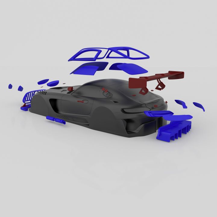 3D Printable Mold-Vacuum AMG GT3 Motorsport Racing - STL Files for 3D Printing by demis sarda