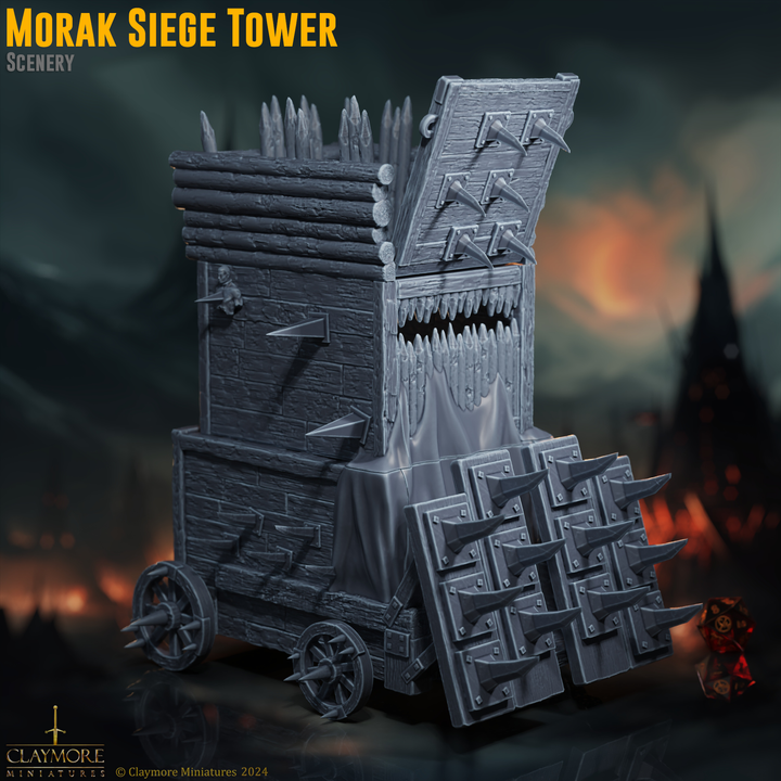 3D Printable Morak Siege Tower by Claymore Miniatures