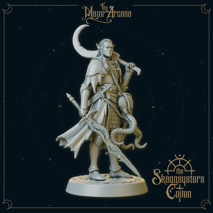 3D Printable Thalior, the Shadow Twin - Elf Warlock by The Shattered Realms