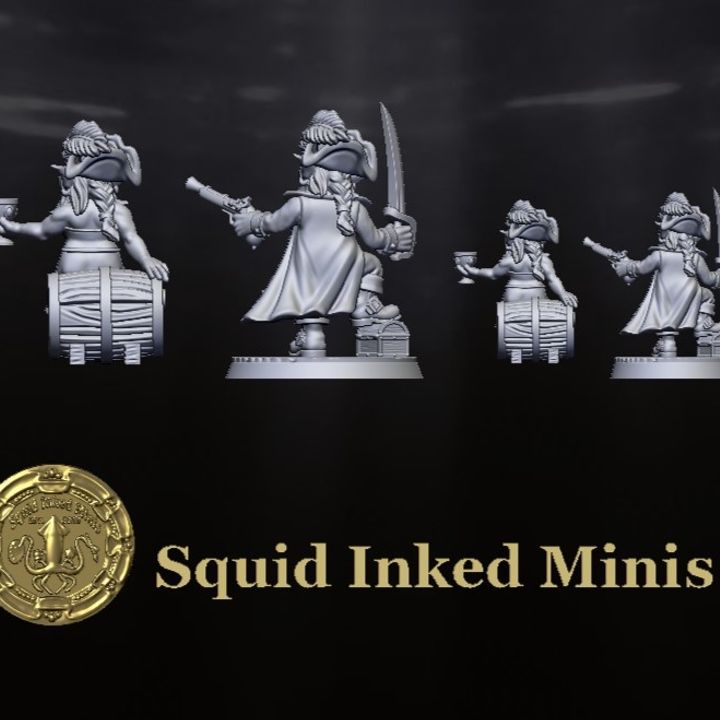 3D Printable Captain Charlene Goblin Pirate Queen by Squid Inked Minis
