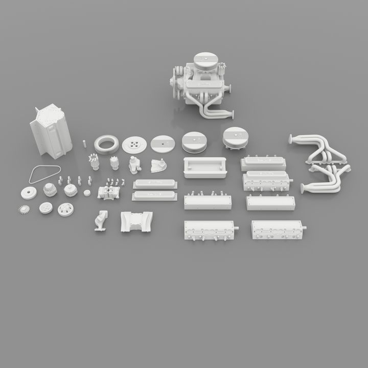 3D Printable High-Performance V8 Engine 3D Model - STL Files for 3D ...