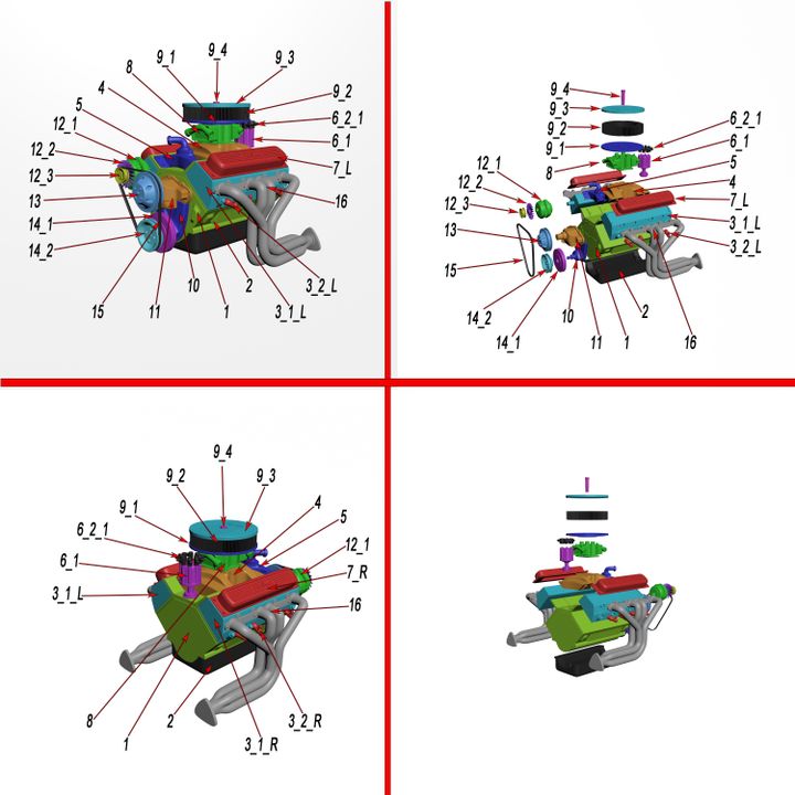3D Printable High-Performance V8 Engine 3D Model - STL Files for 3D ...