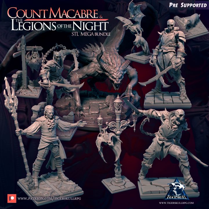 3D Printable Count Macabre and The Legions of the Night STL Mega Bundle ...