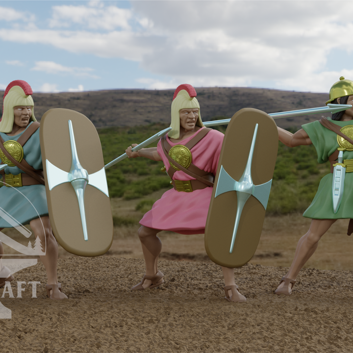 3D Printable 28mm Celt Iberian Scutarii by Barry Adam Hill