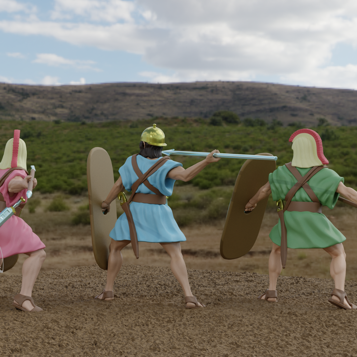 3D Printable 28mm Celt Iberian Scutarii by Barry Adam Hill