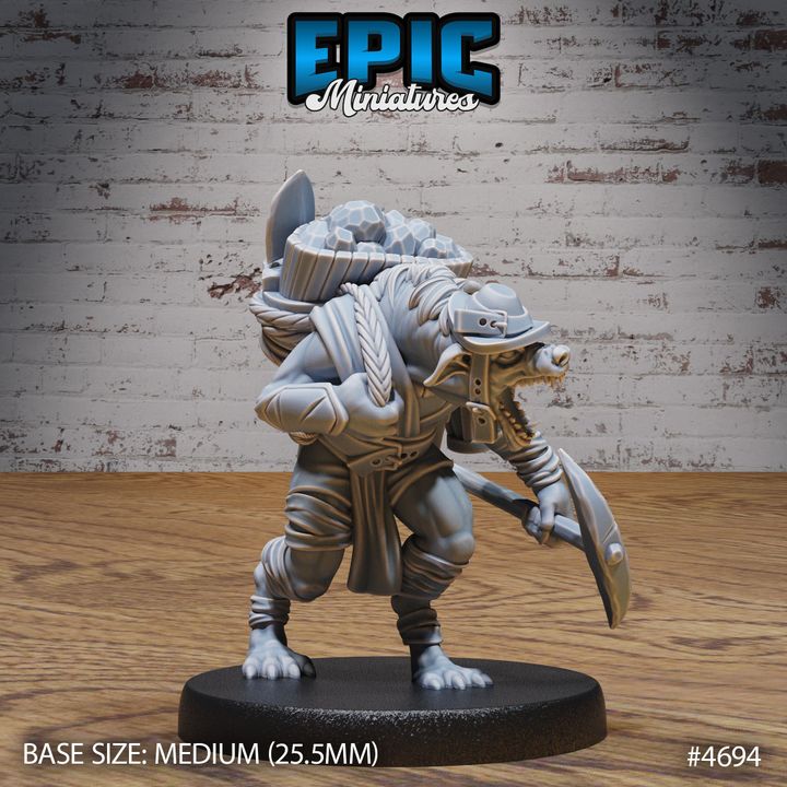 3D Printable Gnoll Tribe Miner / Hyena Hybrid / Humanoid Evil Race ...