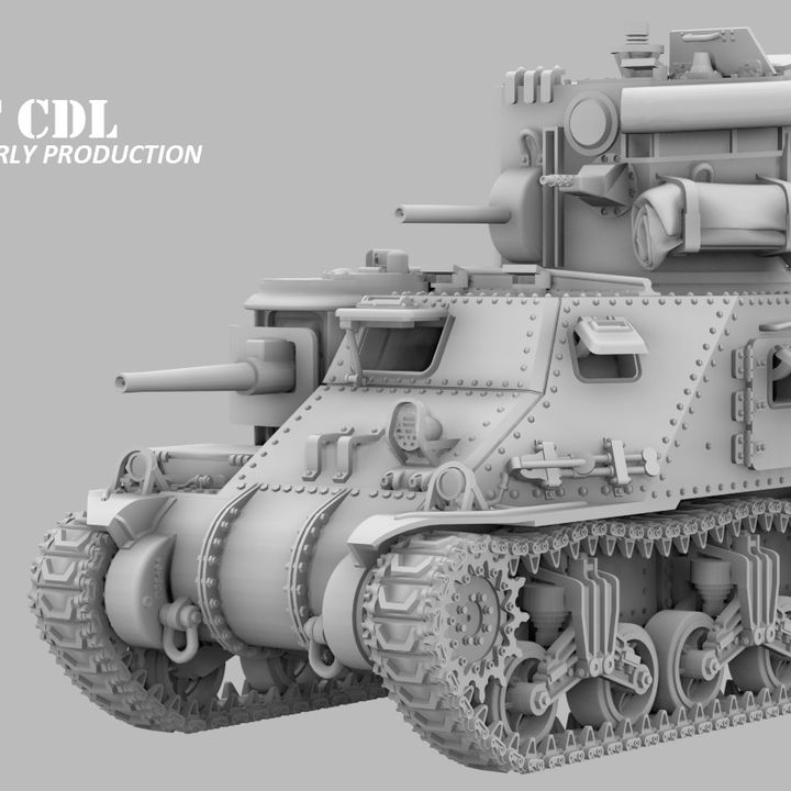 3D Printable M3 Grant CDL - Canal Defence Light by Counlane Models