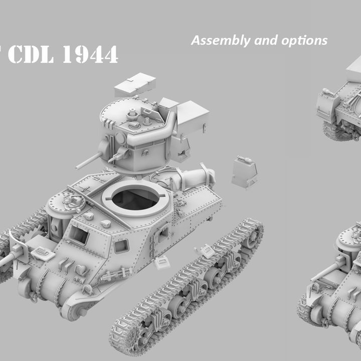 3D Printable M3 Grant CDL - Canal Defence Light by Counlane Models