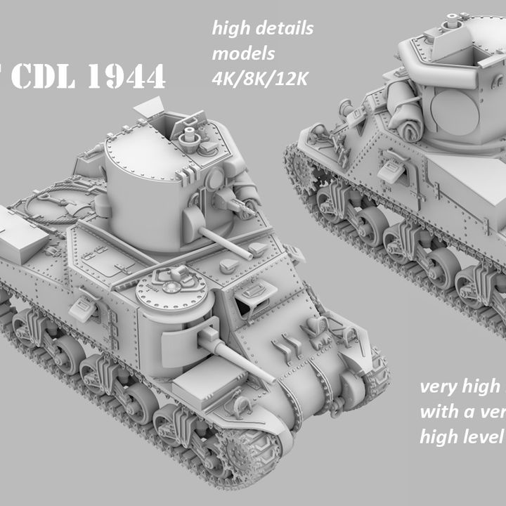 3D Printable M3 Grant CDL - Canal Defence Light by Counlane Models