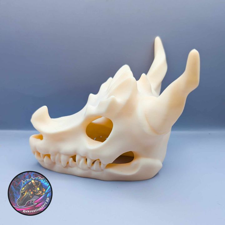 3D Printable Dragon Skull Light by Kirsten M