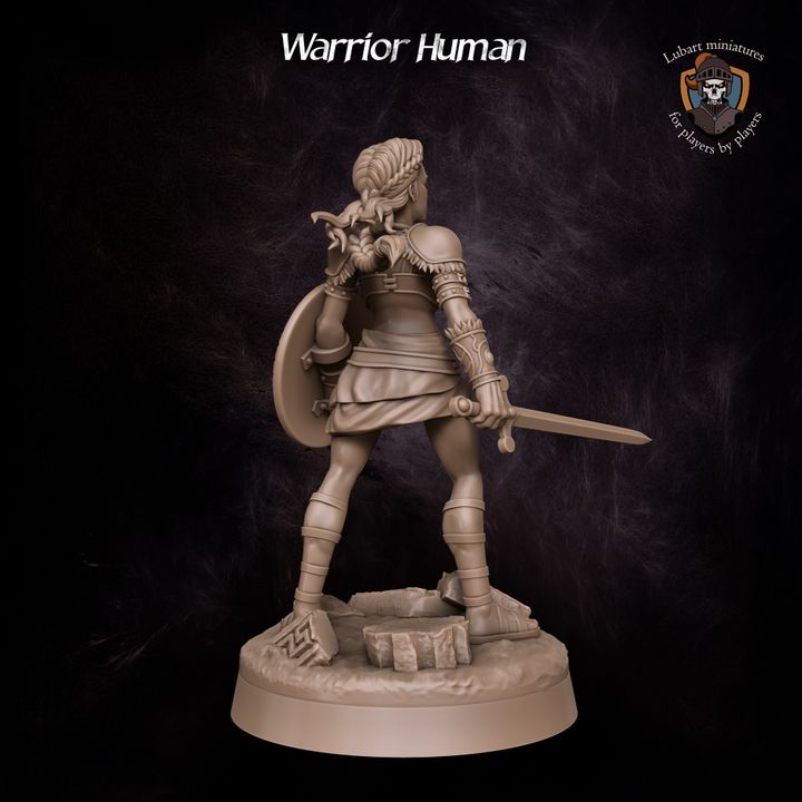 3D Printable Warrior Human by Lubart Miniatures