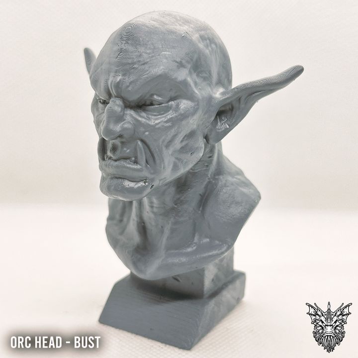 3D Printable Orc Head - Bust Statue by Maelstrom Makers