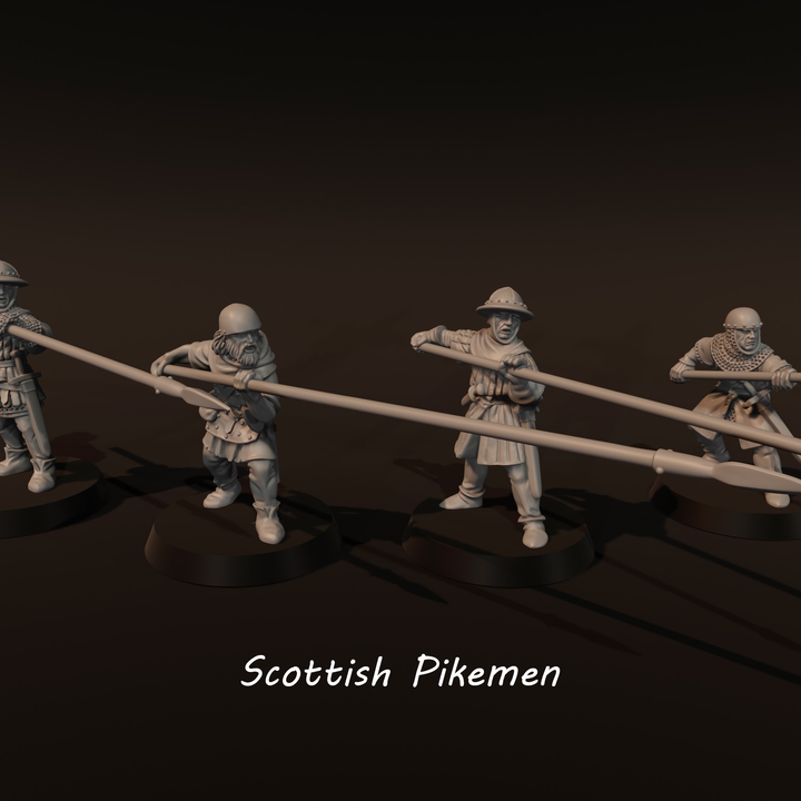 3D Printable Scottish Pikemen by Medbury Miniatures
