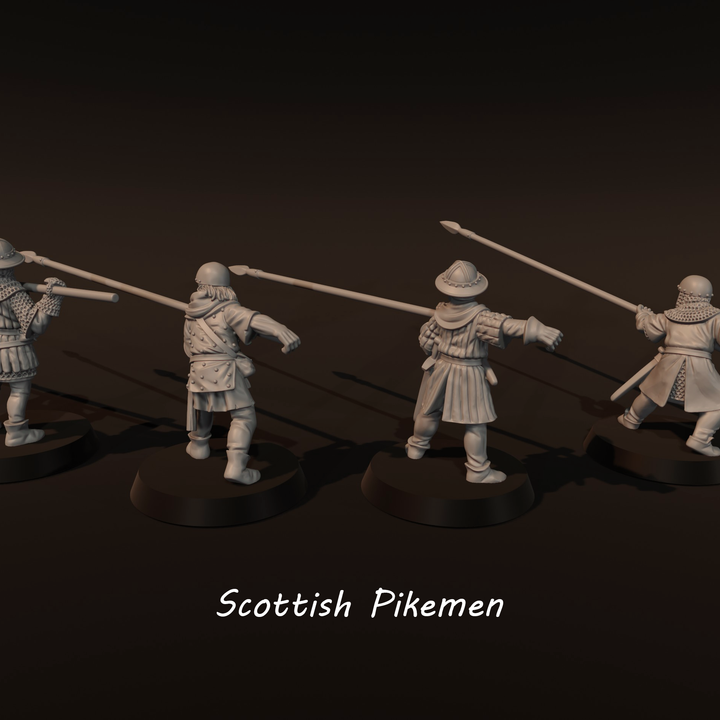 3D Printable Scottish Pikemen by Medbury Miniatures
