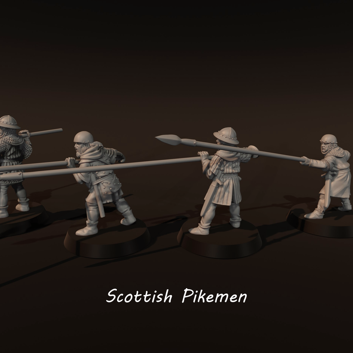 3D Printable Scottish Pikemen by Medbury Miniatures