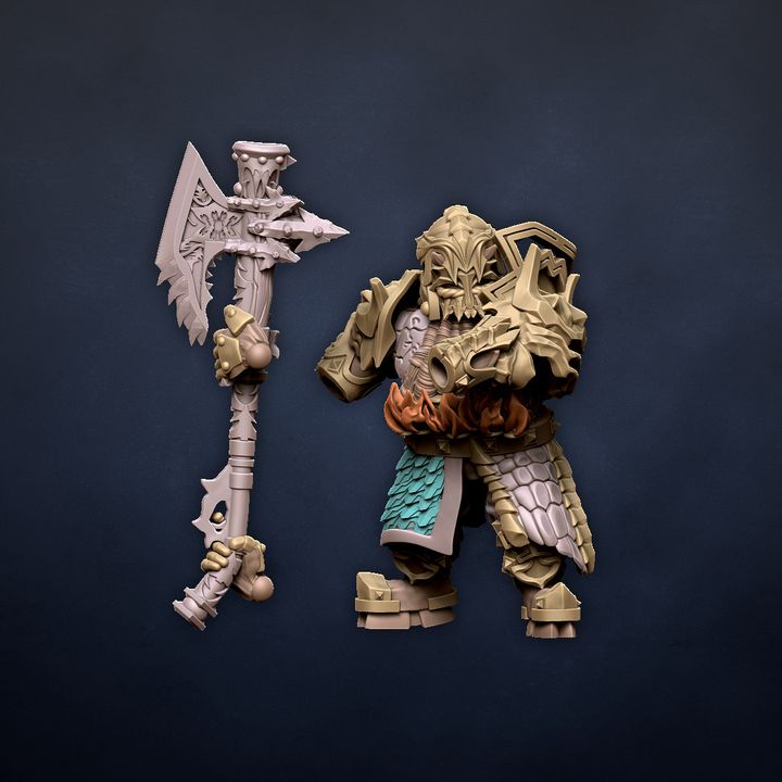 3D Printable Citadel Guard with Flintlock Axe by Dragon's Lake Miniaturas